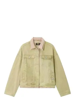 MINI CREAM Logo-patch Denim Jacket - Neutrals