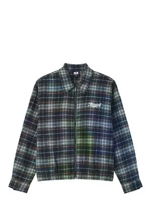 FINGERCROXX Checked Zip-up Jacket - Blue