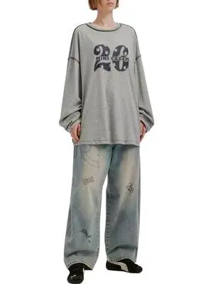 MINI CREAM Graphic Print Long-sleeved T-shirt - Grey