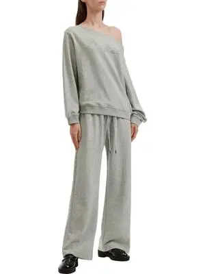 B+AB Embellished Off-shoulder Tracksuit - Grey