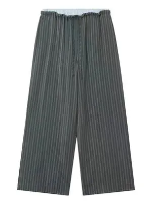 B+AB Pinstripe Wide-leg Trousers - Grey