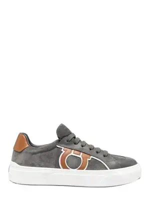 FERRAGAMO Gancini Suede Sneakers - Grey