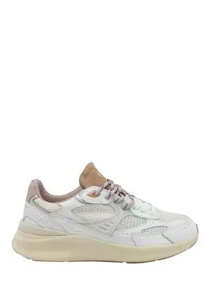 D.a.t.e. Musa Panelled Leather And Mesh Sneakers - White