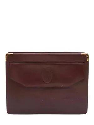 Cartier Must De Leather Clutch Bag - Red