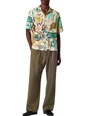 Paul Smith Ink Works Print Viscose-blend Shirt - Neutrals
