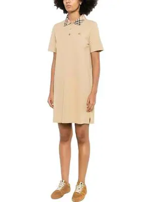Burberry Check-pattern Collar Polo Dress - Neutrals