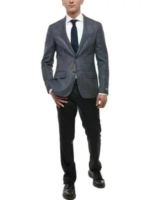 Corneliani Check-pattern Blazer - Blue