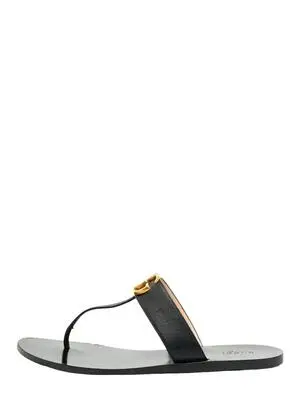 Gucci Double G Thong Flat Sandals - Black