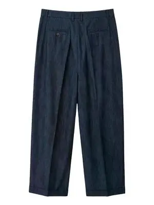 Max Mara Pleated Denim Trousers - Blue