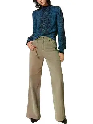 TWINSET Wide-leg Corduroy Trousers - Neutrals