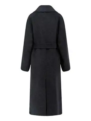 HEVO Belted Shawl-lapel Coat - Grey