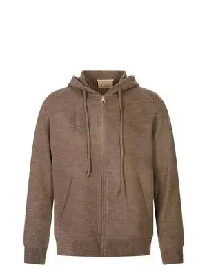 MONTECORE Knitted Zip-up Hoodie - Brown
