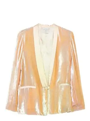 FORTE_FORTE Velvet Shawl Lapel Blazer - Neutrals