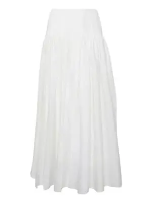 Rag & Bone Elena Smocked Waist Midi Skirt - White
