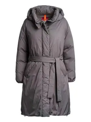 PARAJUMPERS Hooded Belted Coat - Grey