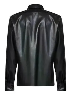 COSTUMEIN Leather-effect Chest-pocket Shirt - Black
