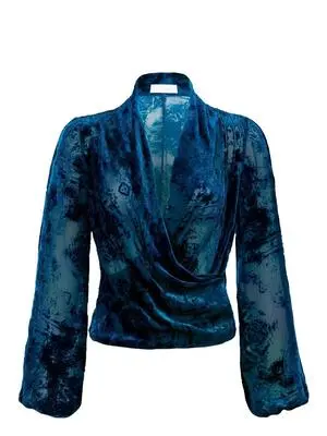SILVIA TCHERASSI Silvia Tcherassi Devoré-Effect Wrap Blouse