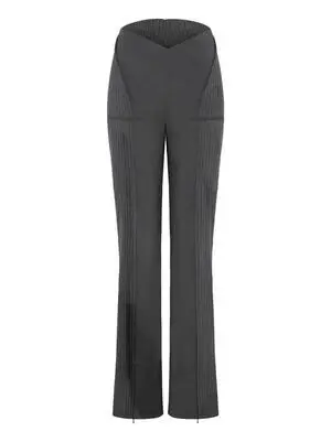 SRVC STUDIO Cocoon Asymmetric Pinstripe Trousers - Grey