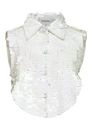 P.A.R.O.S.H P.A.R.O.S.H. Sleeveless Sequin Embellished Shirt