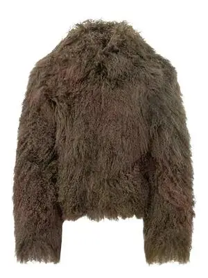MARTHA LOUIS Mongolian Fur Jacket - Brown