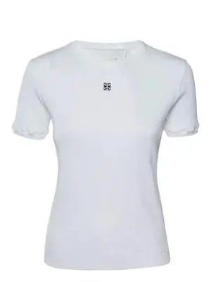 Givenchy Rib Knit 4g Logo Plaque T-shirt - White