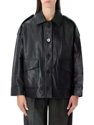 SESSUN Harriboyd Leather Jacket - Black