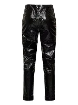 GIANLUCA CAPANNOLO Patent-effect Trousers - Black