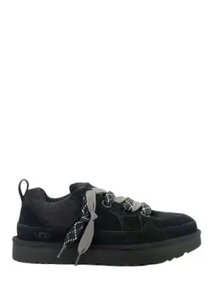 UGG Lowmel Suede Sneakers With Mesh Panels - Black