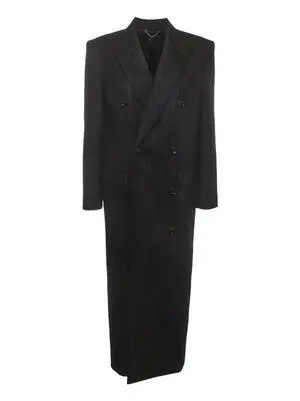 Magda Butrym Striped Single-breasted Coat - Black