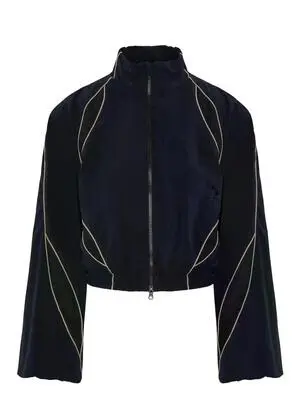 SRVC STUDIO Slash Cropped Track Jacket - Blue