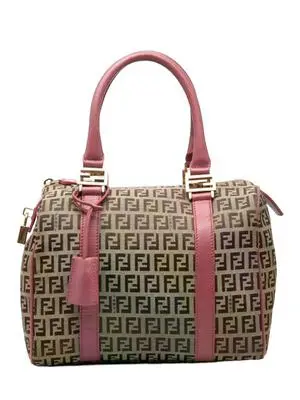Fendi Zucchino Canvas Boston Bag - Neutrals