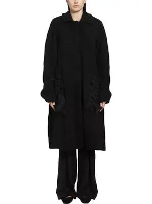 PAULINE DUJANCOURT Annie Hand-knit Coat - Black