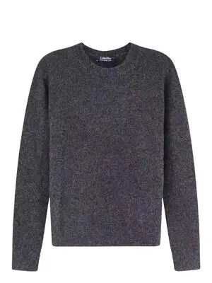 Max Mara Logo-embroidered Elbow Patch Sweater - Grey