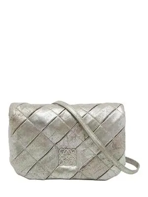 Loewe Goya Quilted Shoulder Bag - Silver