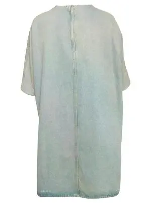 PRADA Prada Triangle Logo Washed Denim Shirt Dress