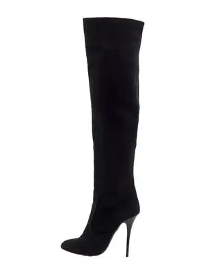 GIUSEPPE ZANOTTI Knee-high Suede Stiletto Boots - Black