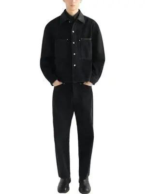 LEMAIRE Workwear Overshirt In Selvedge Denim - Black