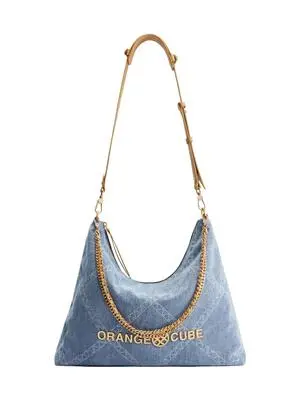 ORANGE CUBE Metropolitan Crossbody Bag In Denim - Blue
