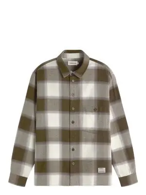 THINKING MU Theo Checkered Overshirt - Green