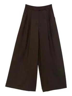 CO.GO Pleated Wide-leg Palazzo Trousers - Brown