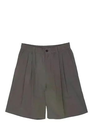 YOKE Pleated Wool Shorts - Brown