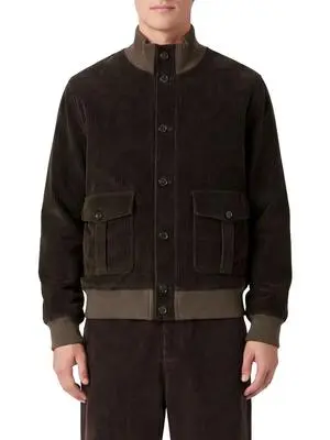 CIRCOLO 1901 Velvet Bomber Jacket With High Collar And Elasticated Cuffs - Mud