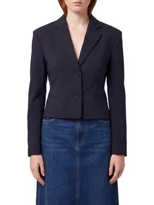 Pinko Slim Fit Single-breasted Crêpe Blazer With Two-button Closure - Blue
