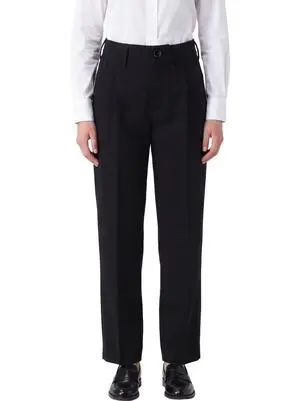 AMI Paris High-waisted Straight-leg Wool Trousers - Black