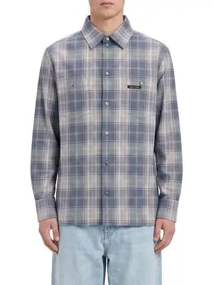 GOLDEN GOOSE Check Cotton Shirt With French Collar And Patch Pockets - Multicolor