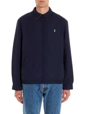 Polo Ralph Lauren Polyester Bomber Jacket With Embroidered Pony Logo - Blue