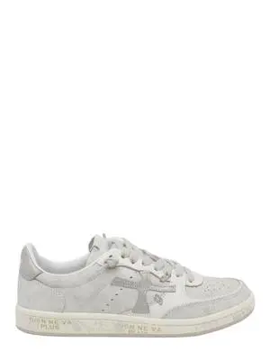 Premiata Bskt Clad Low-top Calf Leather Sneakers - White 2
