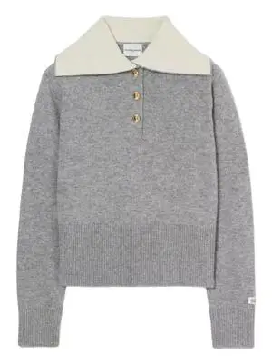 Claudie Pierlot Claudie Pierlot Relaxed Wool Half-Zip Jumper Grey