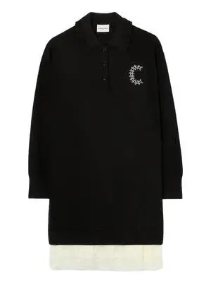 Claudie Pierlot Satin And Lace Jumper Dress - Black