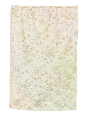 Saint Laurent Brocade Midi Skirt - Neutrals